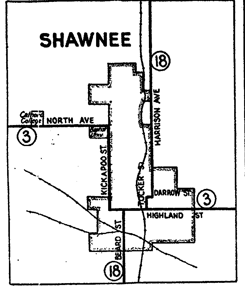 Oklahoma State and US highways through principle cities